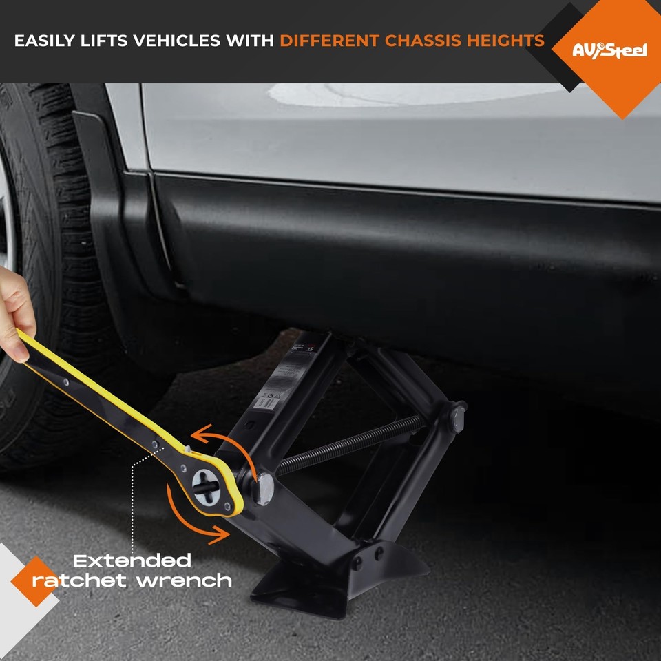 Scissor Jack for Car 2 Ton 4,409 lbs Capacity - Compact Car Lift Jack ...
