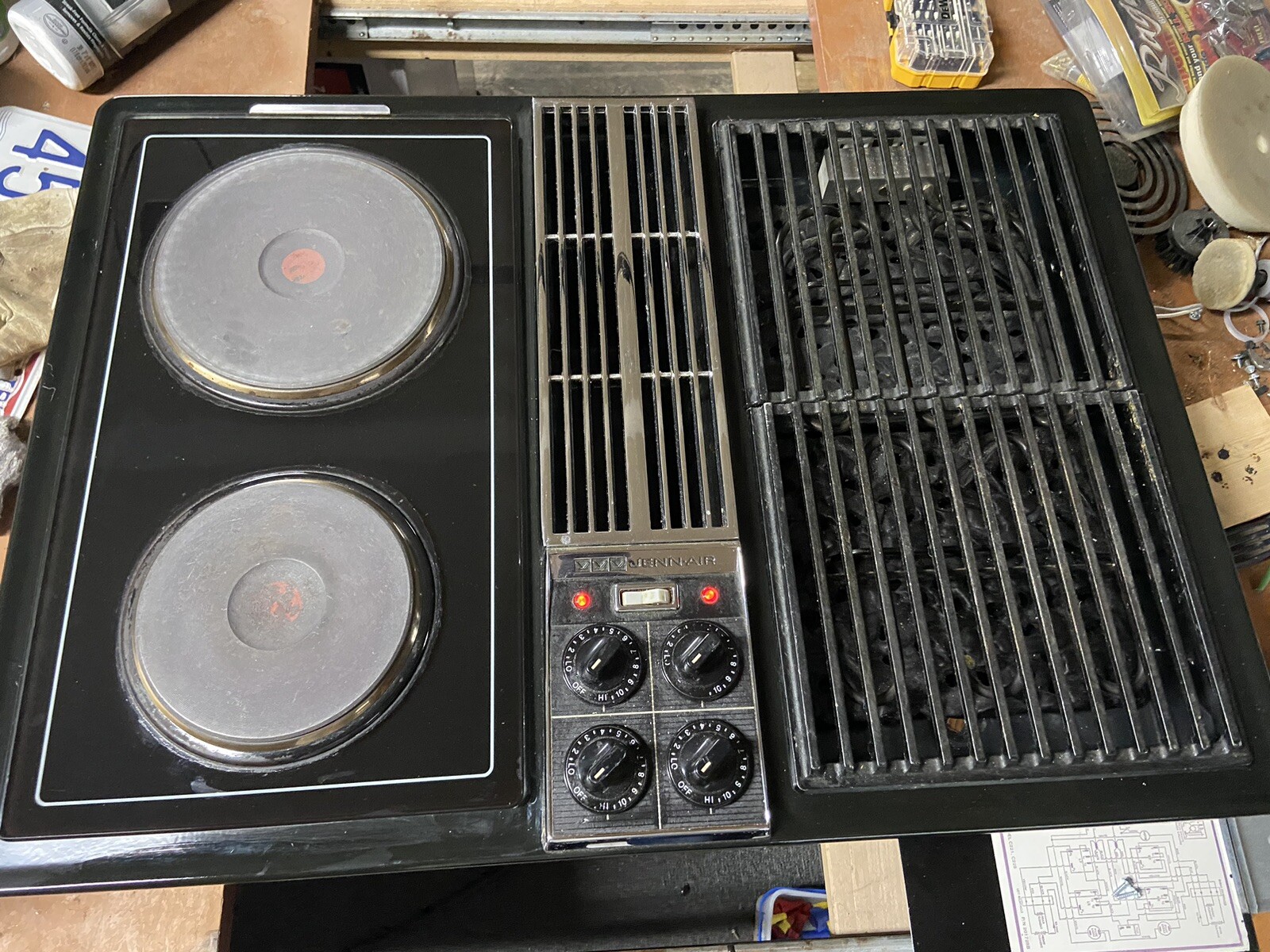 JENN-AIR Downdraft Cooktop 30” Electric C228 W/ Grill Burner Cartridge ...