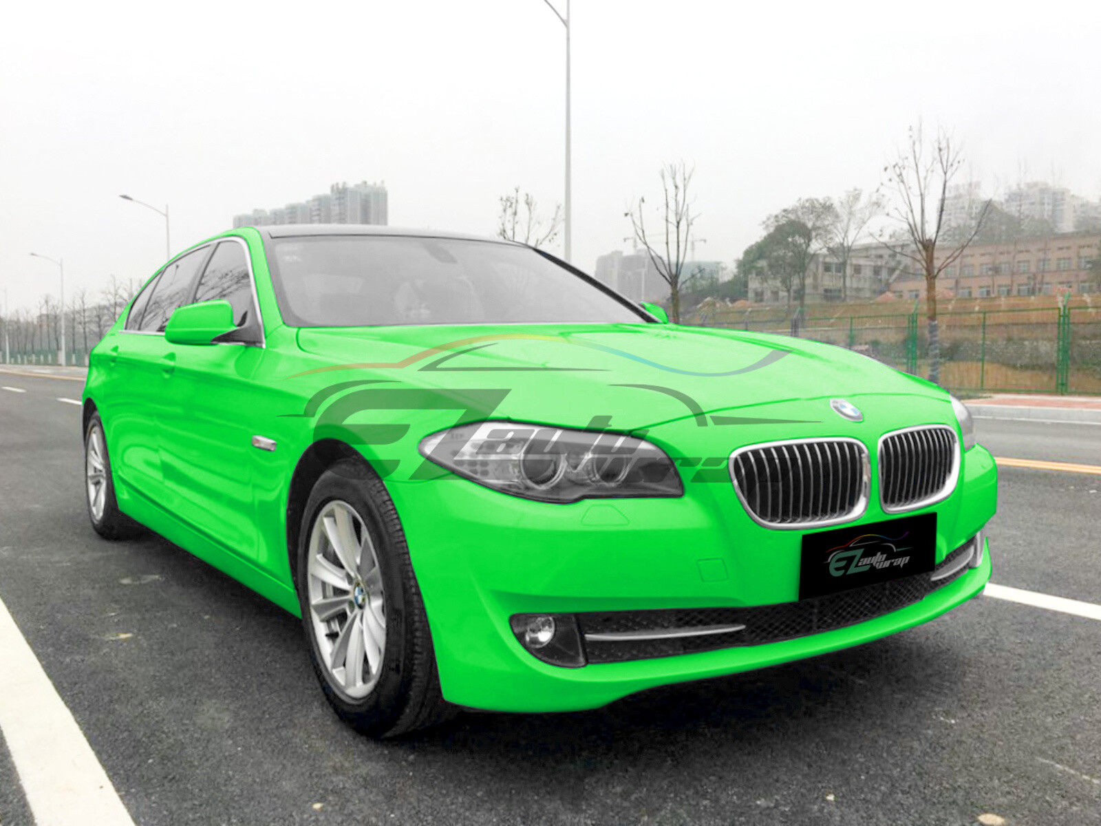 Fluorescent Gloss Neon Green Car Sticker Decal Vinyl Wrap Air Release ...