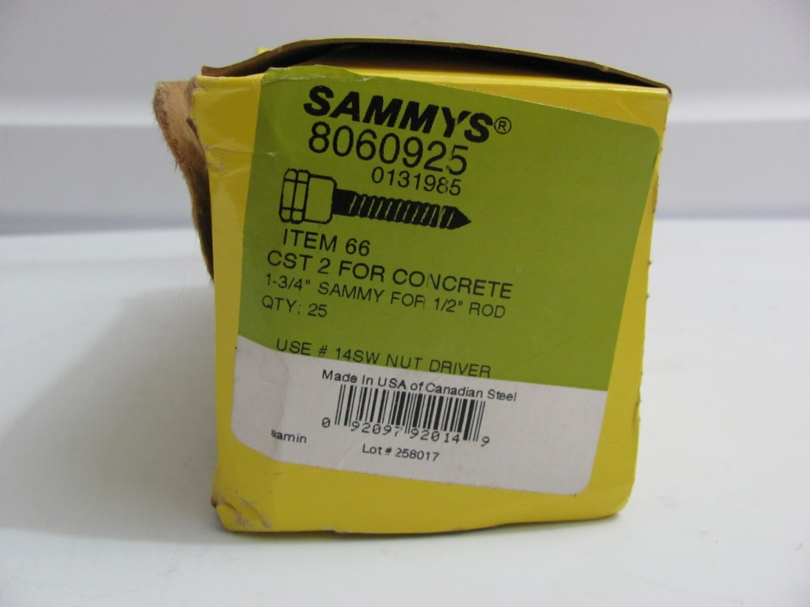 Sammys 8060925 Anchors X 25 CST 2 For Concrete Vertical Threaded 1/2 ...