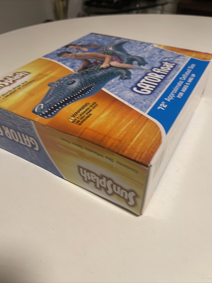 Vtg Alligator Gator Ride On Inflatable Pool Float SunSplash NOS 72” | eBay