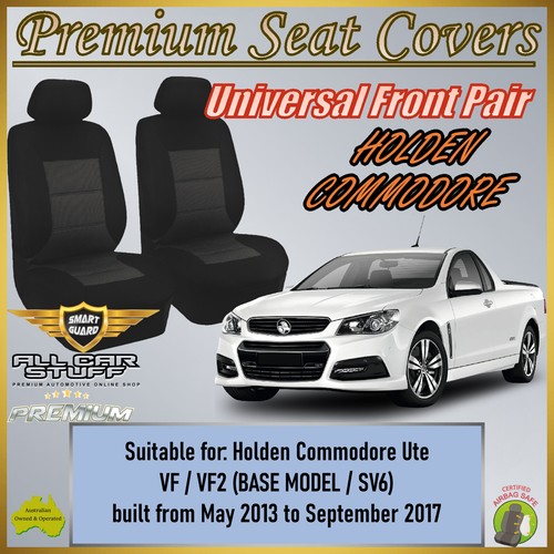 Premium Black Front Seat Covers to fit Holden Commodore VF Ute 05/2013 ...