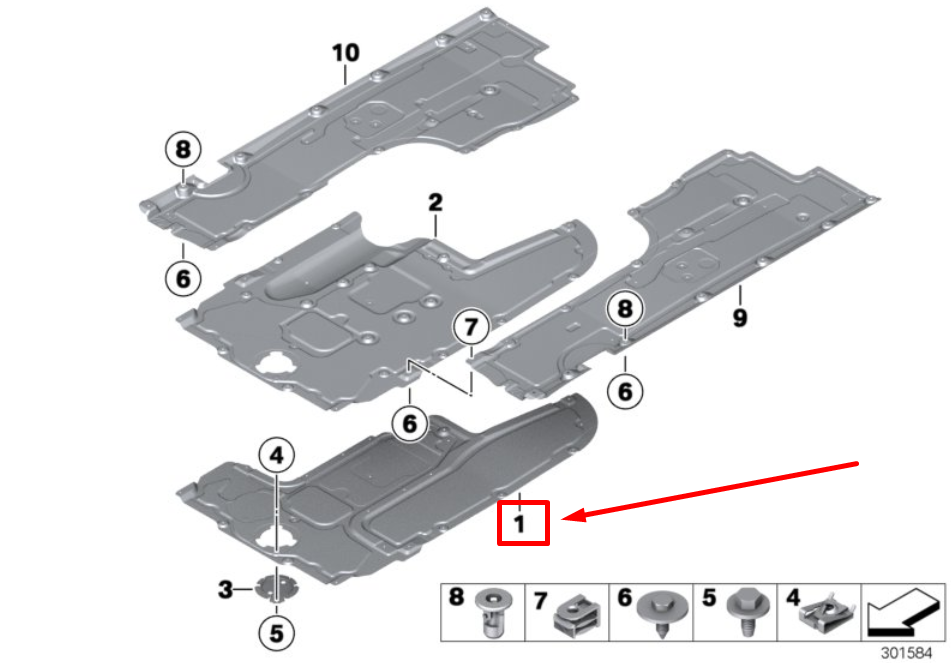 BMW 7 F01, F02 Center Undercover Panel 7207893 51757207893 NEW GENUINE ...