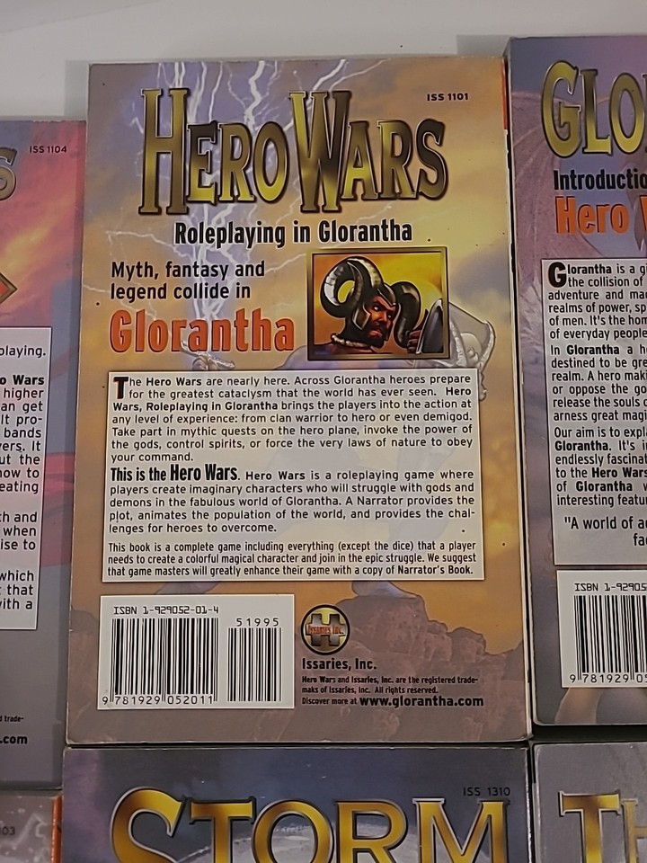 Hero Wars RPG Book Lot of 6 Roleplaying in Glorantha HeroQuest 2000 ...