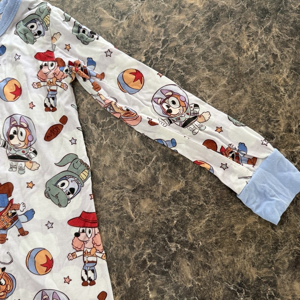 Baby Bean & Co Bamboo Pajamas Toy Story/Bluey Mashup Toddler 3T 2 Piece ...