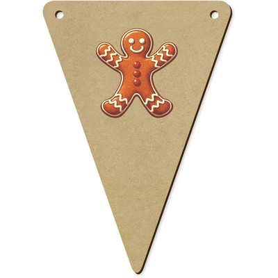 5 x 140mm 'Gingerbread Man With Red Buttons' Wooden Bunting Flags ...