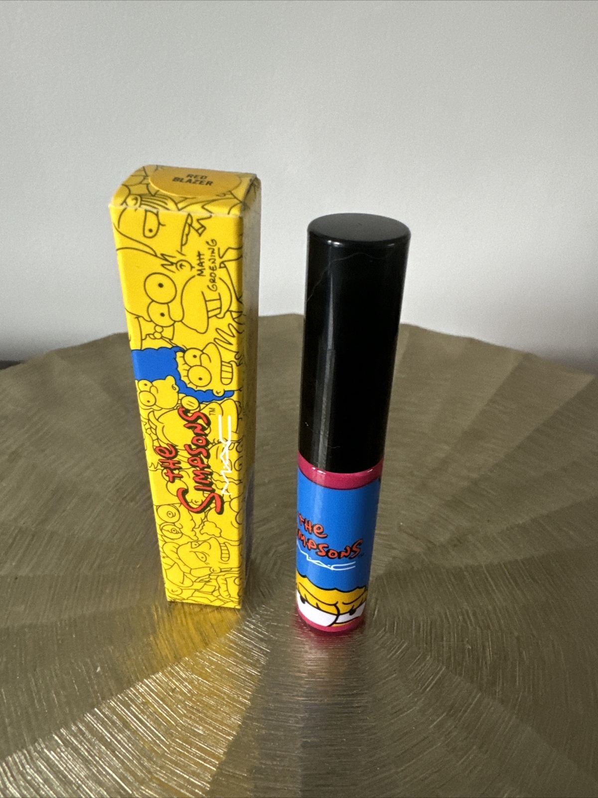 NIB MAC Limited Edition The Simpsons Lipglass Lip Gloss RED BLAZER Rare ...