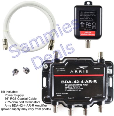 Arris 4-Port Cable, Modem, TV, OTA, HDTV Amp Signal Booster with Active ...