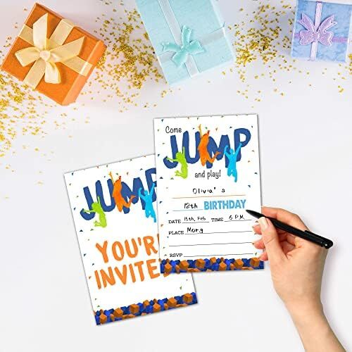 Trampoline Park Birthday Party Invitation Cards,Jump Zone Double-Sided ...