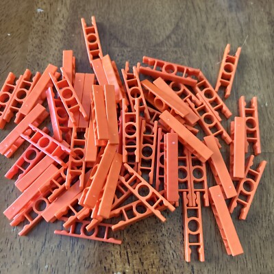 Lot 164 K'nex 2 Way Straight Connector Orange Replacement Part Piece ...