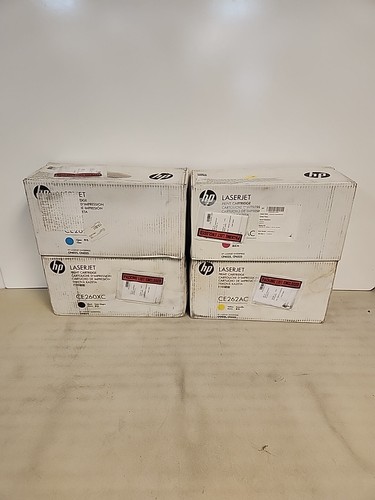 LOT OF 4! GENUINE HP 647X/648A TONER CARTRIDGES CE260XC CE261AC CE262AC ...