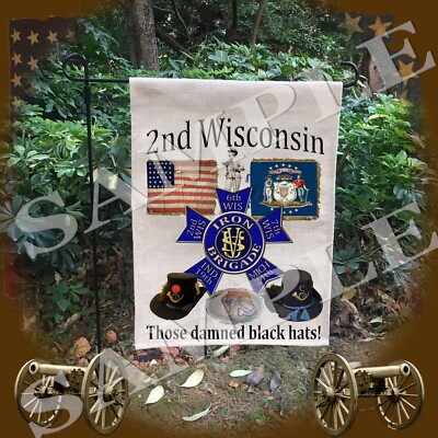 2nd Wisconsin, Iron Brigade American Civil War themed linen garden/yard ...