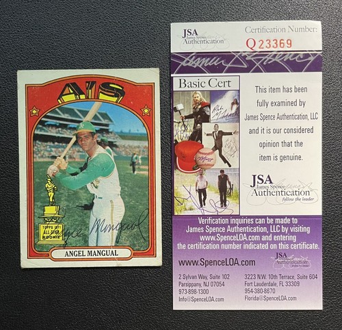 1972 Topps Angel Mangual Signed JSA Authentic Autograph TOUGH *Deceased ...