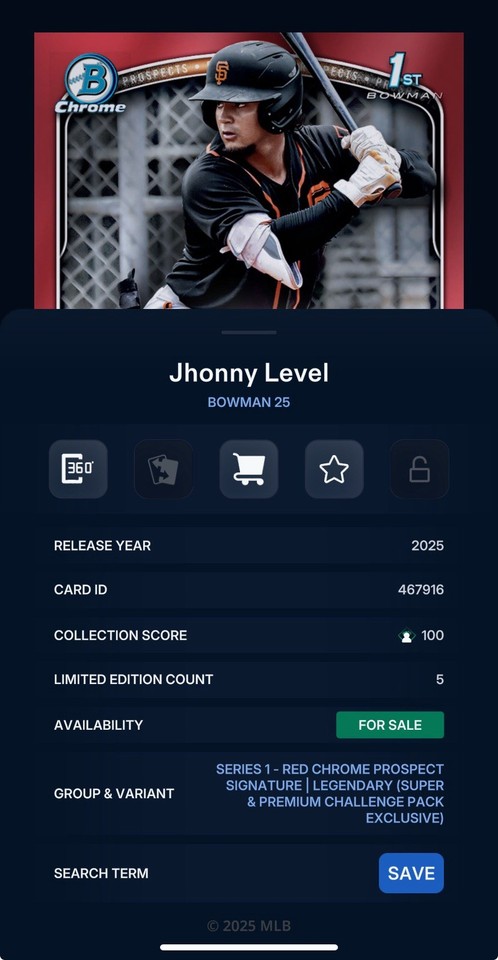 2025 Topps Bunt Jhonny Level Bowman Chrome Red Refractor Sig DIGITAL ...