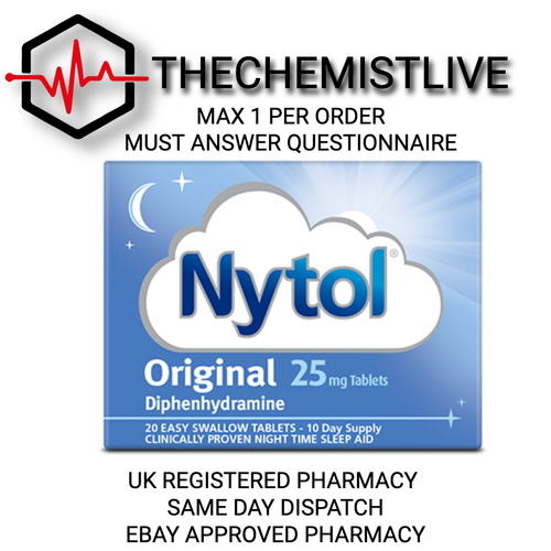 Nytol Sleep Aid 25mg Tablets 20 - (MAX 1 PER ORDER) Uk pharmacy Stock ...