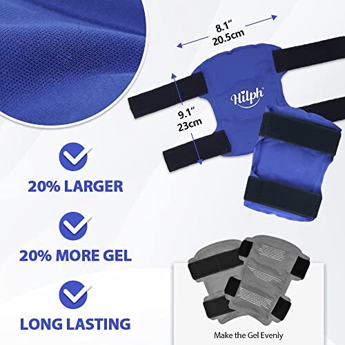 Hilph 2 x Shin Splint Ice Pack for Calf Injuries, Reusable Gel Calves ...