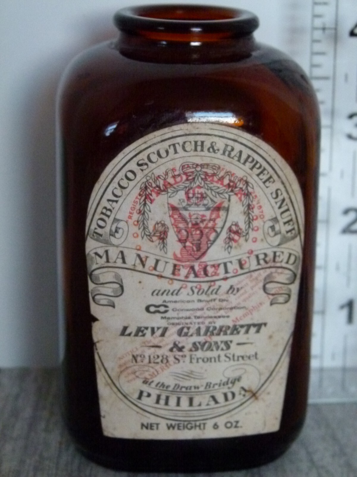 Antique Vintage Tobacco Scotch & Rappee Snuff Bottle - Levi Garrett ...