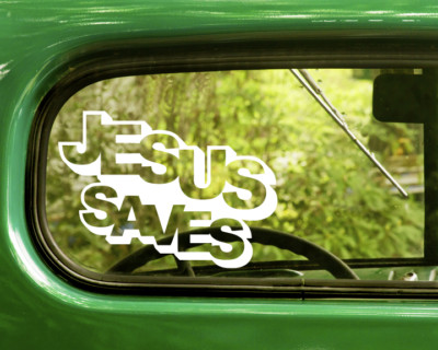 2 JESUS SAVES DECALs Religion Stickers For Car Window Truck Bumper RV ...