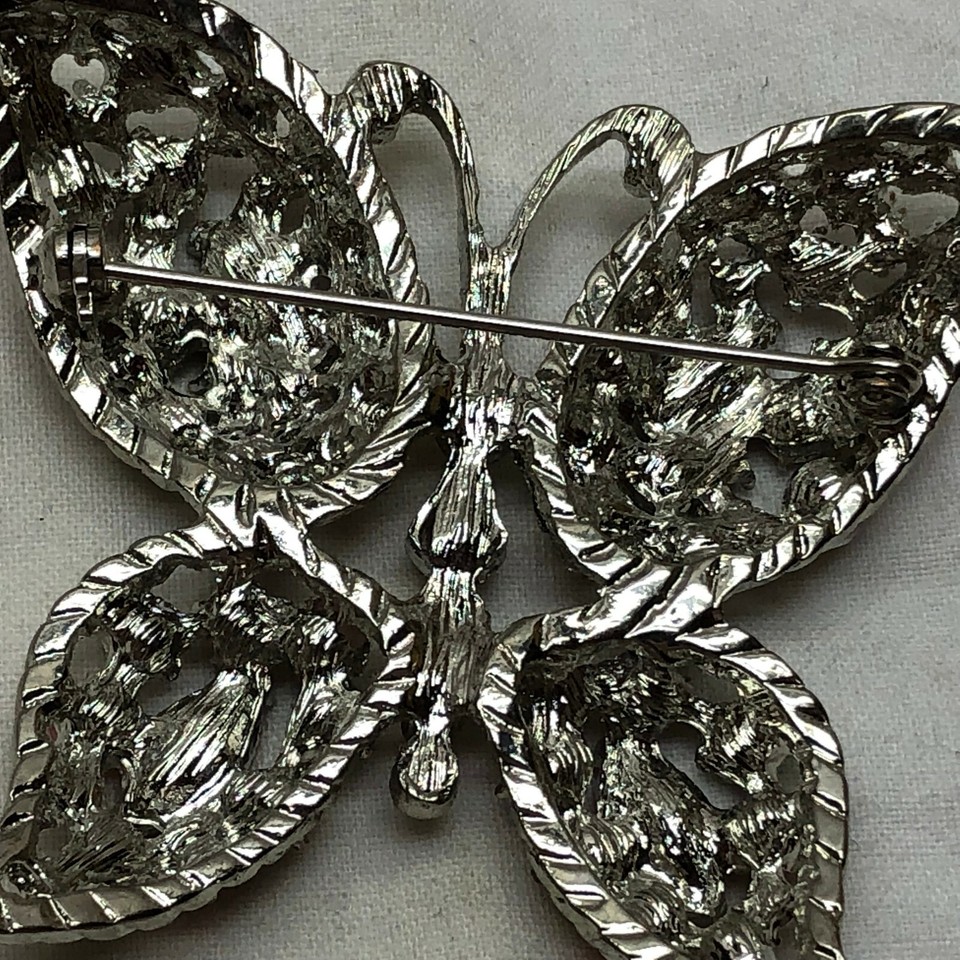 Large Butterfly Pin Brooch Rhinestones Colorful | eBay