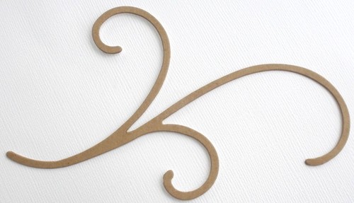 {6} *ACCENT SWiRL* Decorative Scroll Bare Unfinished Chipboard Die Cuts ...