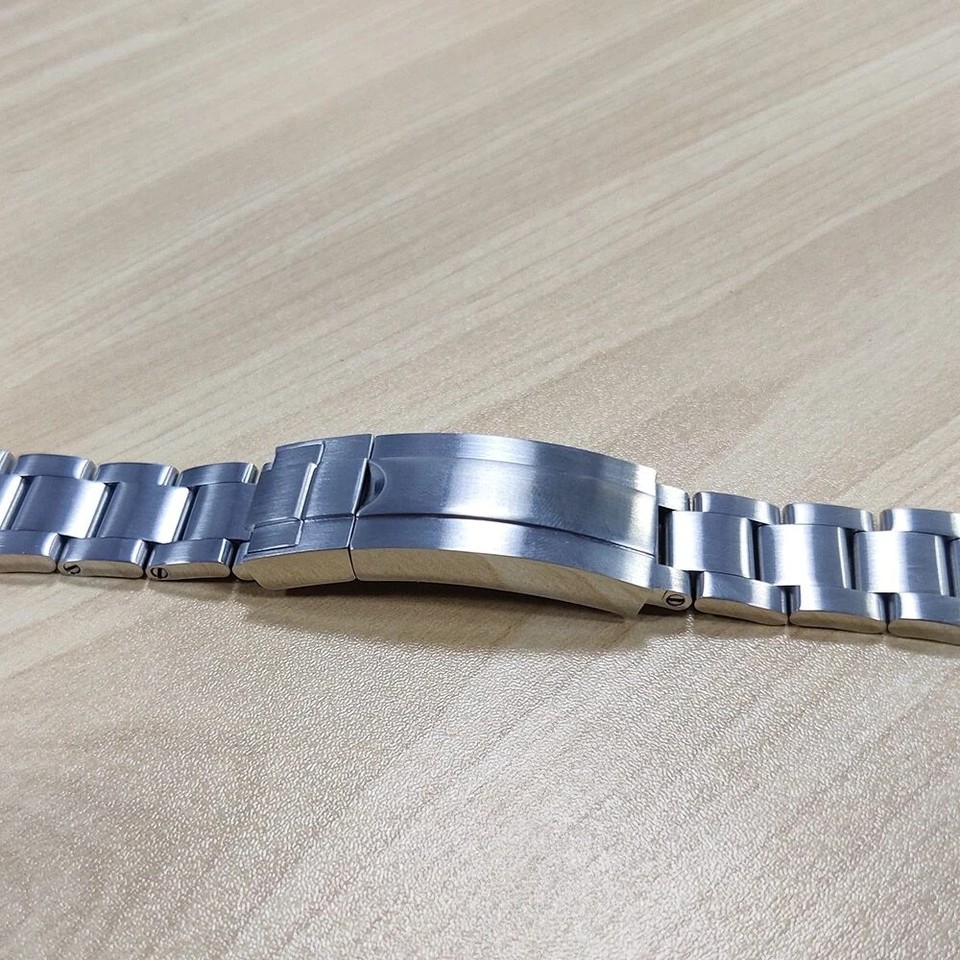 20mm Silver Brushed Glide Lock Clasp Watch Band Bracelet For Rolex ...