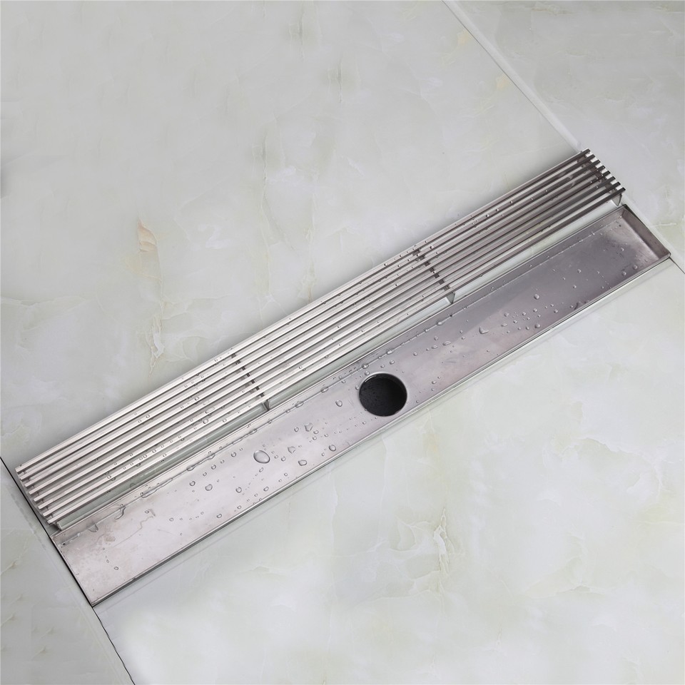 Stainless Steel Bathroom Floor Drain Linear Long Shower Waste Drainer ...