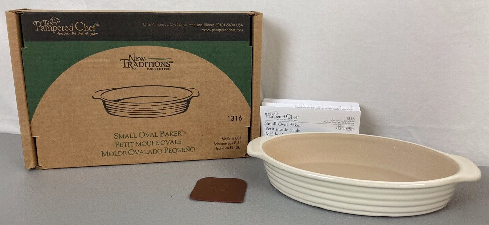 Pampered Chef Small Stoneware Oval Baker Casserole Dish 2 Cup Capacity ...