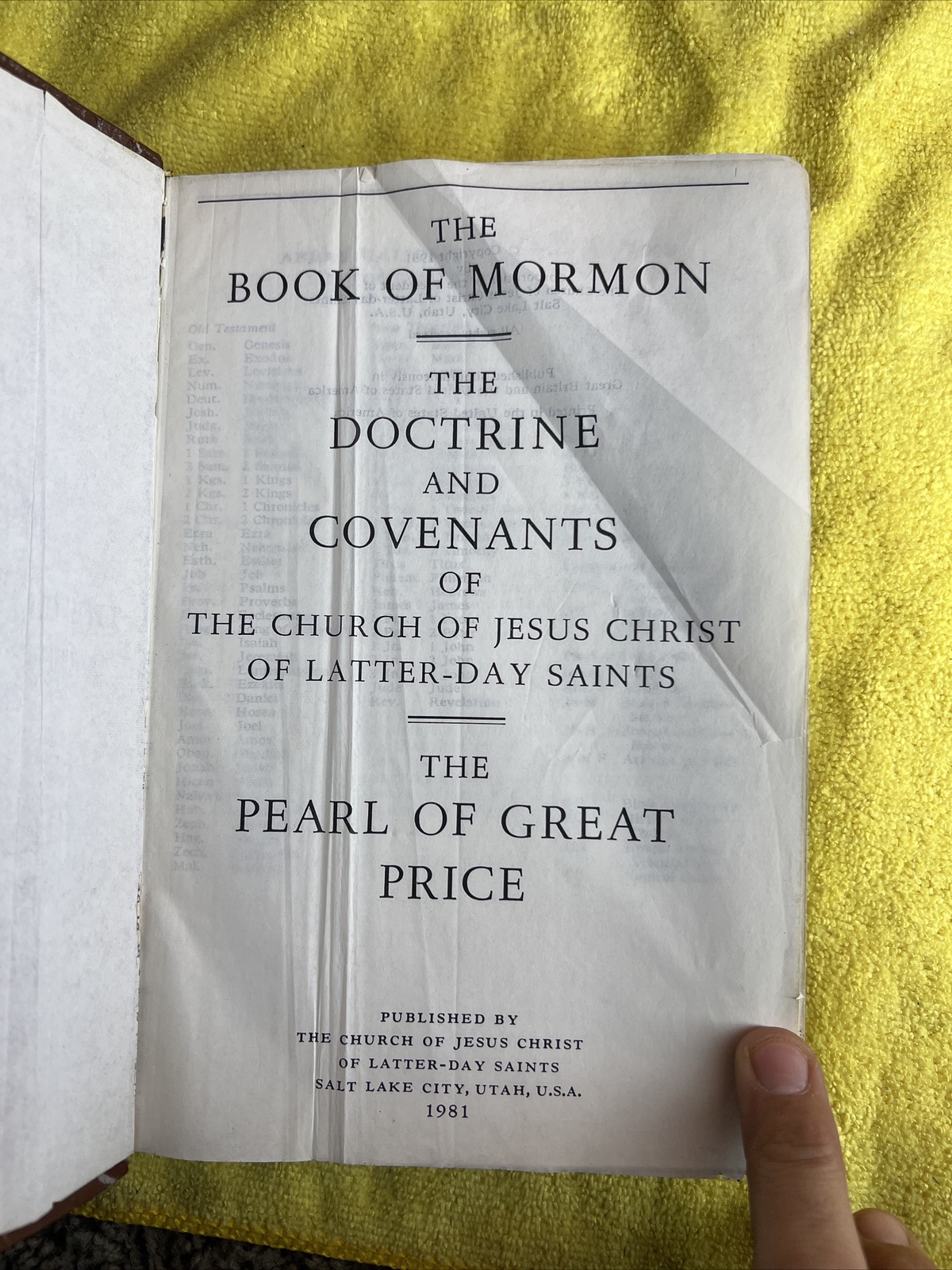 Book of Mormon Doctrine and Covenants The Pearl of Great Price 1981 ...