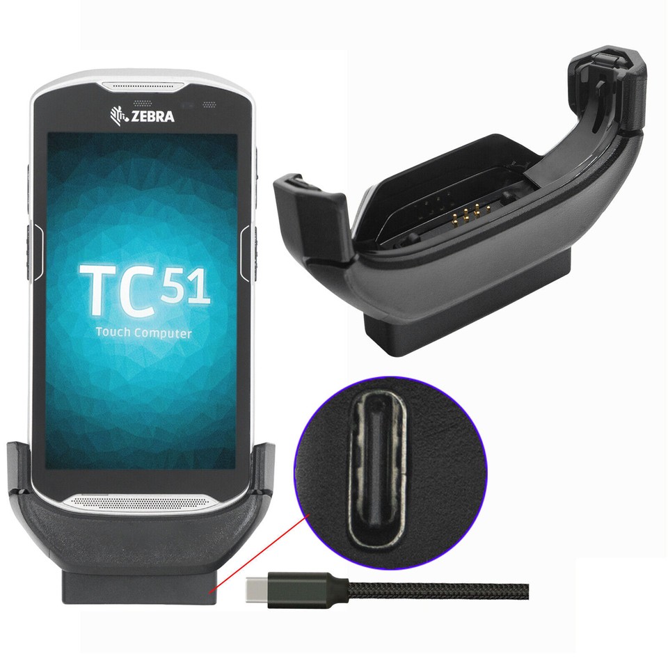 For Zebra TC51 510K TC56 TC52 TC57 TYPE-C CLIP ON CHARGER ADPTR-TC56 ...