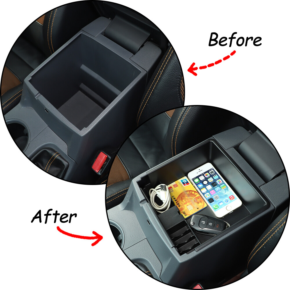 Car Center Console Storage Box Armrest Box Organizer For Ford Ranger ...