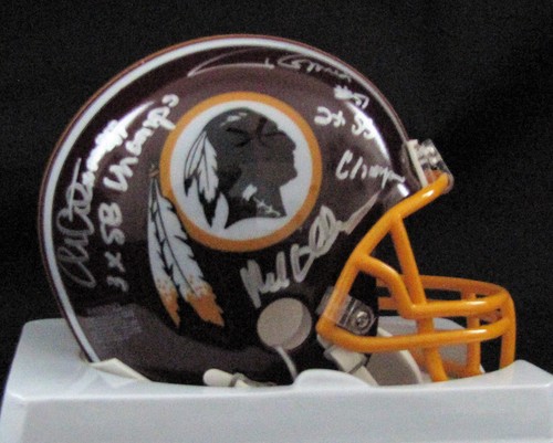 Monte Coleman Neal Olkewicz Rich Milot Signed Washington Redskins Mini ...