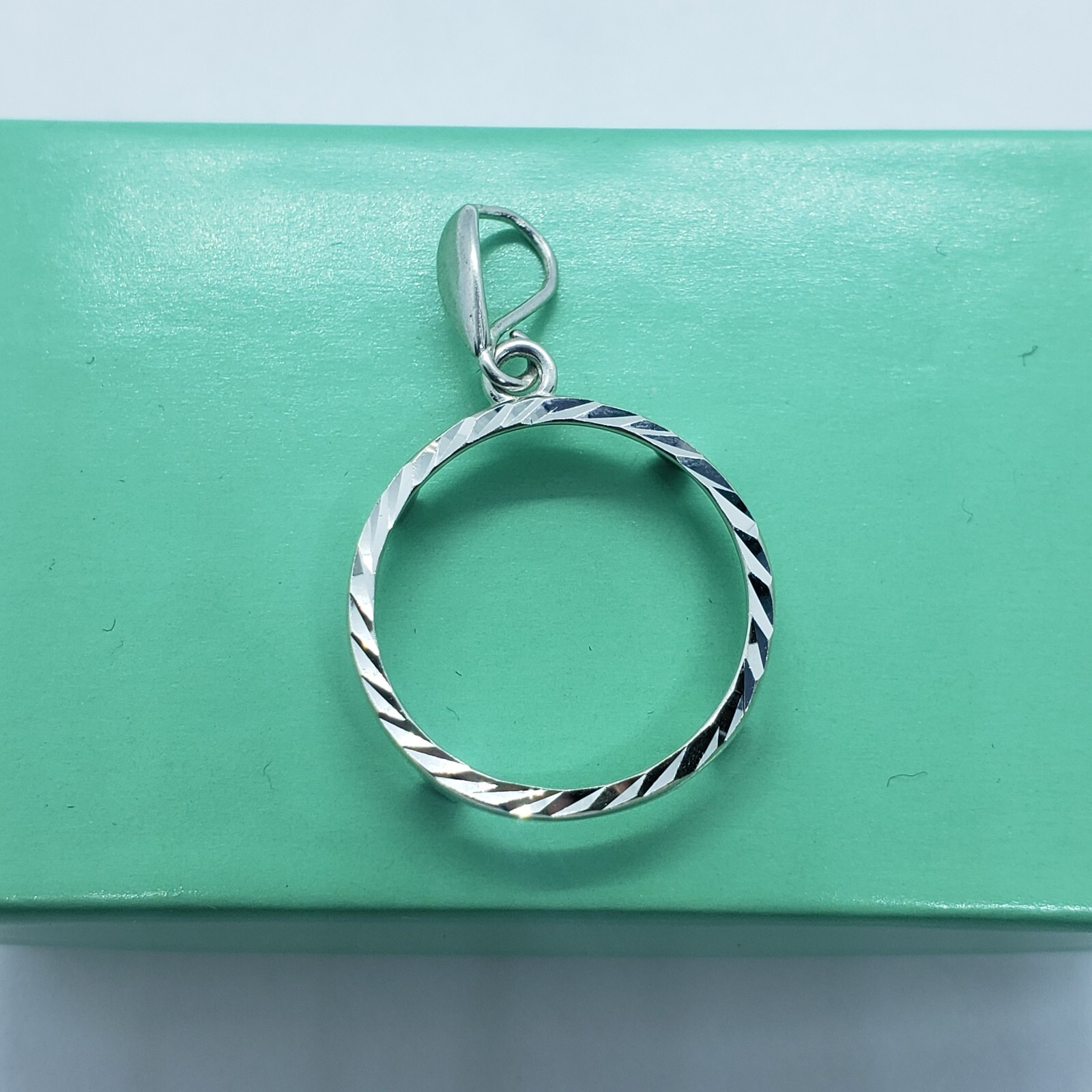 Sterling Silver Penny Bezel 19 mm Coins Prong Back Diamond Cut 1 Cent ...