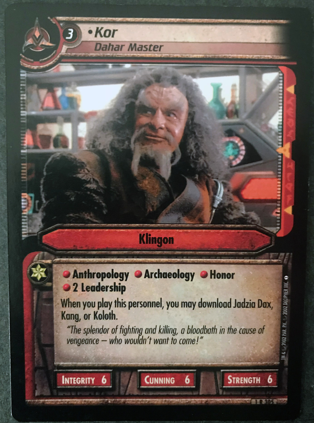 Star Trek CCG 2E Kor Dahar Master Second Edition Decipher | eBay