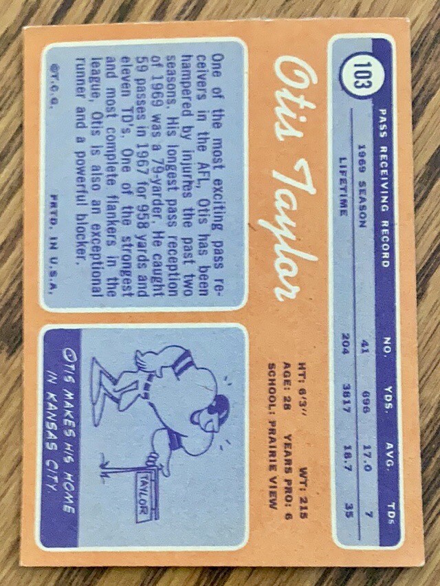 1970 Topps #103 Otis Taylor Kansas City Chiefs EX | eBay