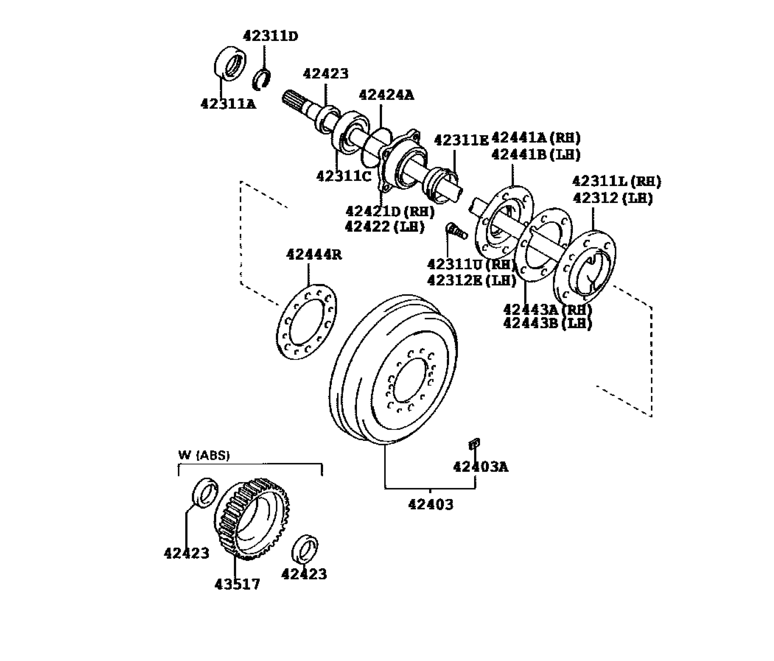Toyota Genuine Tacoma Tundra T100 4Runner Rear Axle Bearing & Seal Kit ...