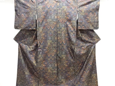 7436161: JAPANESE KIMONO / DORO OSHIMA TSUMUGI / WOVEN FLOWER CREST | eBay