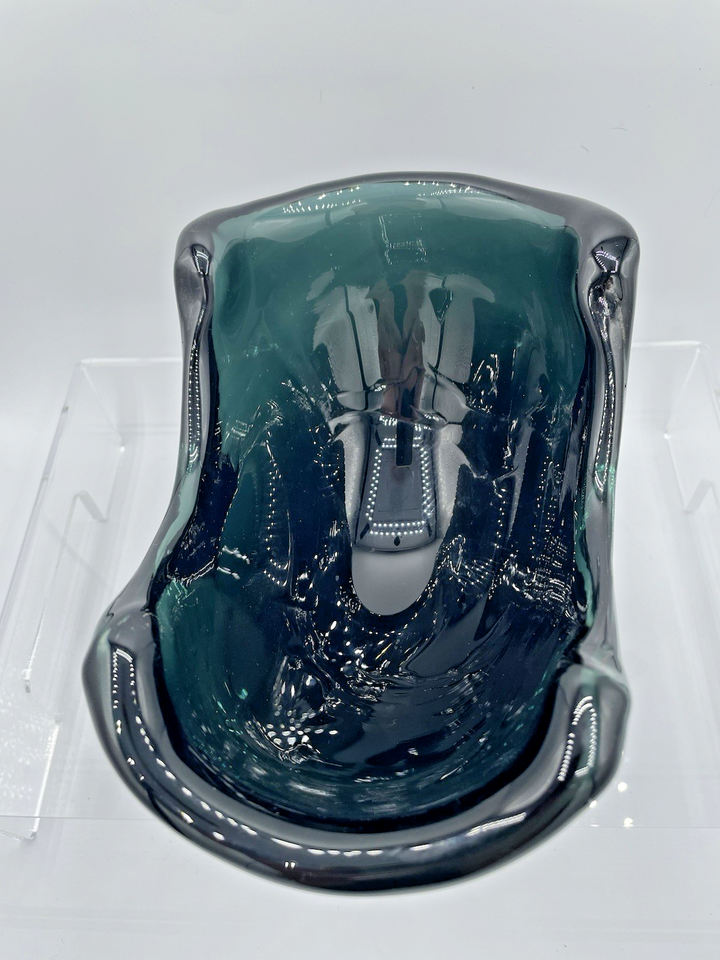 Blenko Handcraft Heavy Flower Bowl #5821 in Charcoal Husted Design 1958 ...