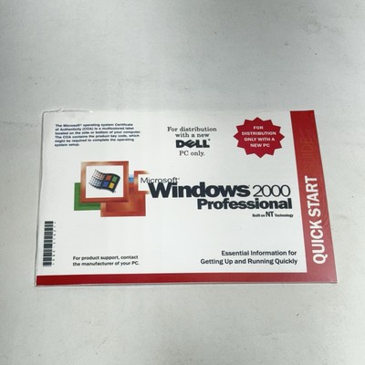 Vintage MICROSOFT WINDOWS 2000 Professional W/Key NEW NOS | eBay