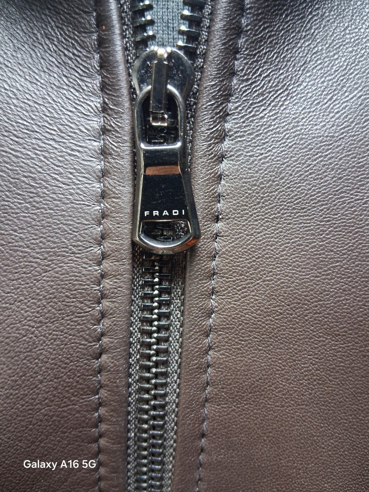 Fradi Brown Leather Jacket Size 44 | eBay