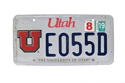 Utah License Plate University of Utah Plate E055D (Single Plate) | eBay