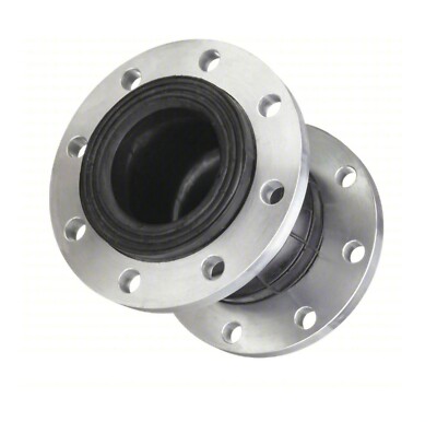 Expansion Joint 4" Pipe Size W/ Flanged, Zinc-Plated Steel, 9" Neoprene ...