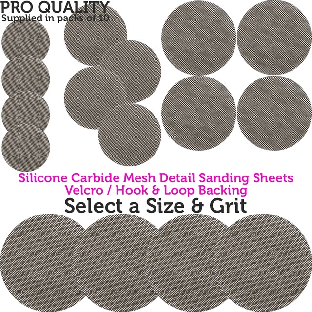 10x 80 Grit Silicon Carbide Mesh 225mm Round Sanding Discs –hook & Loop ...