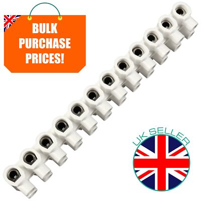 ELECTRICAL TERMINAL CHOC BLOCK CONNECTORS 30a amp 12 Way Strips Bulk ...