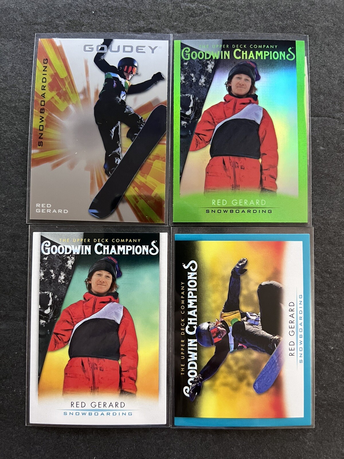Red Gerard 4 Card Lot 2021 Goodwin Champions Platinum Neon Green Goudey ...