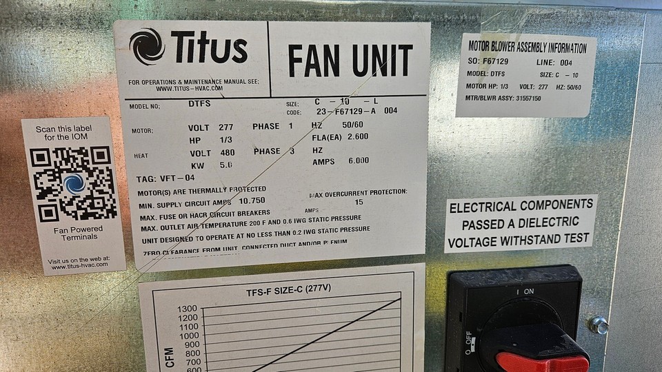 New Titus DTFS Fan Powered Terminal Unit | eBay