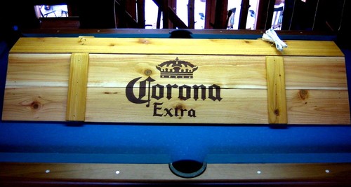 Corona Extra Billiards Pool Table Light Lamp & Wall Mount Pool Cue Rack ...