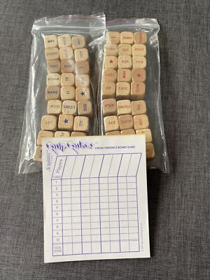 54 Vintage Quip Qubes Wooden Word Cubes Stars Score Pad Scrabble ...