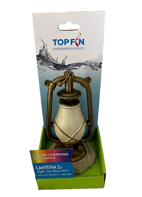NEW NIB Top Fin LED Lantern Aquarium Ornament For Fish Tank Color ...