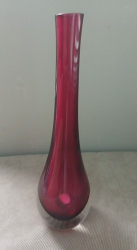 Vtg Mid Century Murano Sommerso Tear Drop Bud Vase Ruby Red MCM Italian Glass | eBay