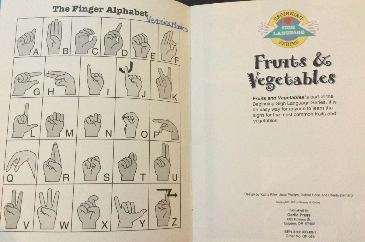 Sign Language Fruits And Vegetables ASL Fruit And Veggie Signs With